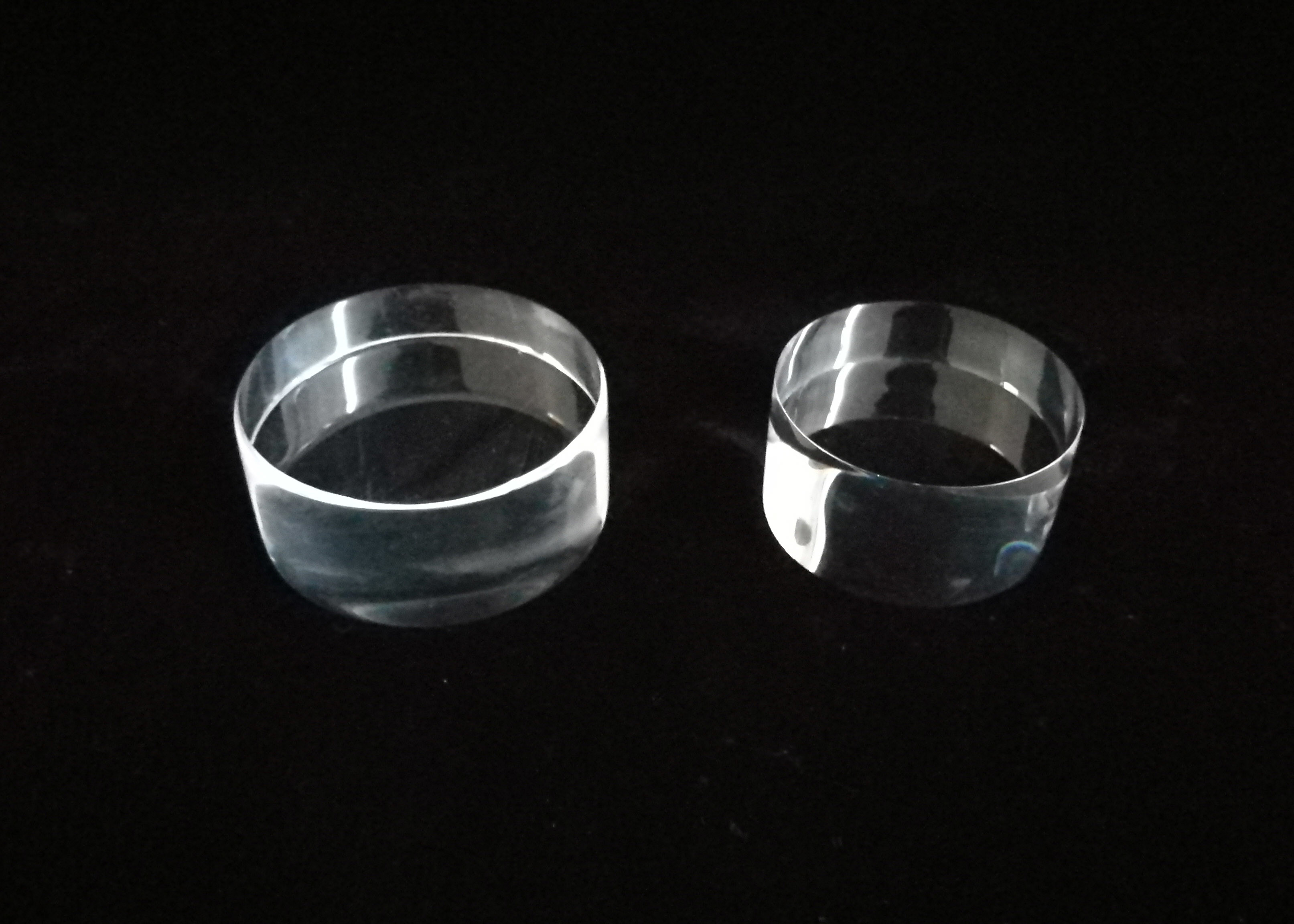 Heavy Thickness Clear Quartz Glass Discs SiO2 99.99% Material Made